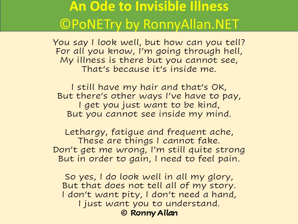 Ronny Allan’s ‘PoNETry’ © – An Ode to Invisible Illness - Ronny Allan ...